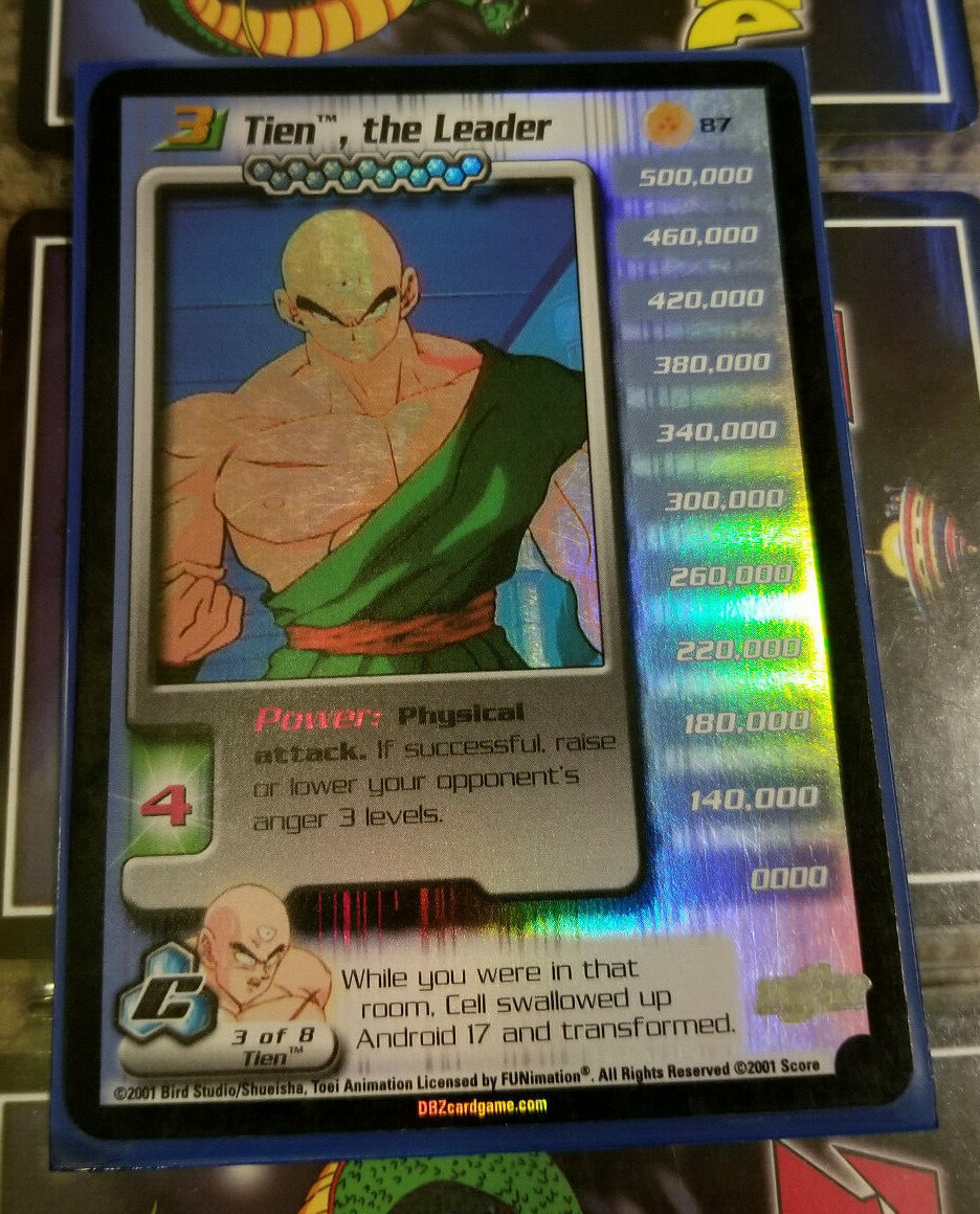 Foil Tien, the Leader Cell Saga Level 3 Holo #87 DBZ CCG TCG Score Card ...