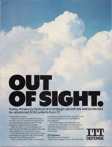 ITT Defense 1989 Vintage Military Aircraft ECM Print Ad Cloud Design | eBay