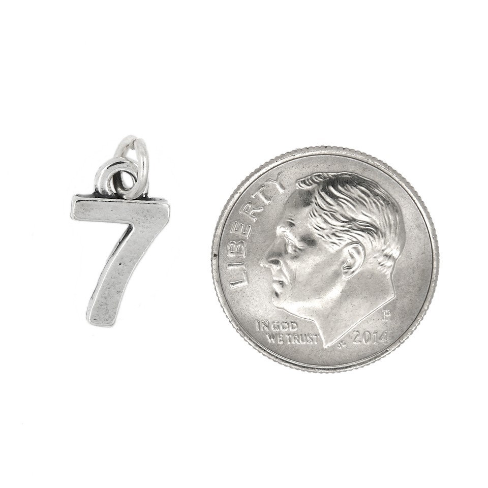 Sterling Silver Block Number 7 Seven Charm or Pendant | eBay