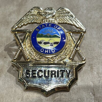 Vintage Obsolete State of Ohio Security Hat Badge Pin Gold Tone ...
