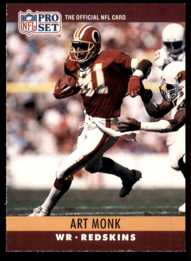 1990 Pro Set Art Monk Football Card Washington Redskins NFL #328 ...