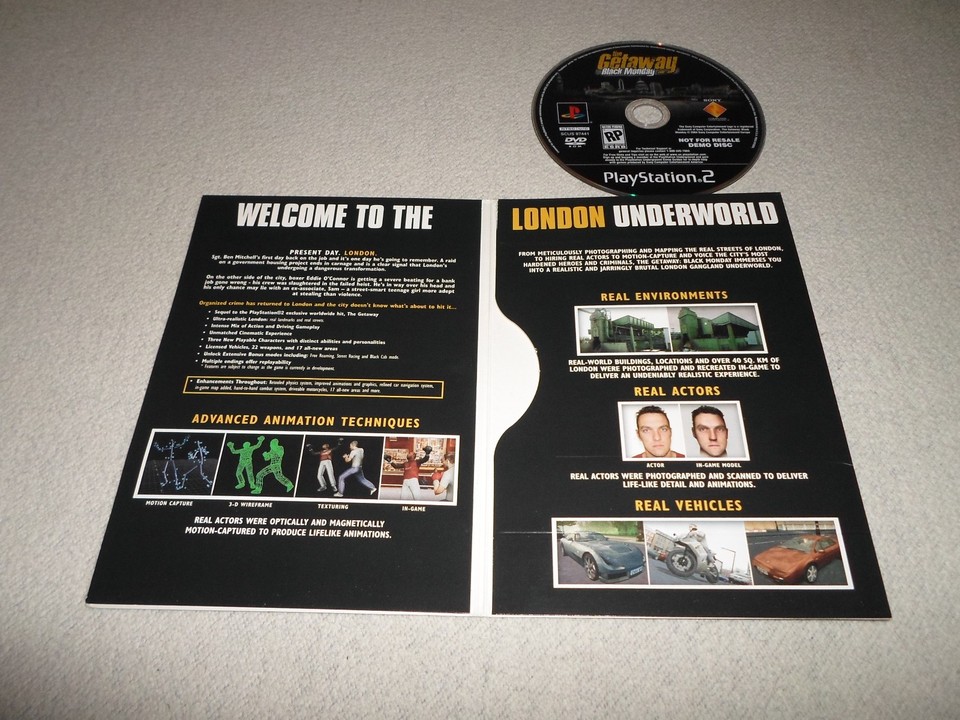 TESTED The Getaway Black Monday *DEMO DISC* PS2 Playstation 2 Not for ...
