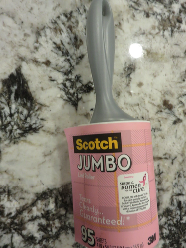Scotch 3M Jumbo Lint Roller 95 Sheets 4" Pet Hair NOS 2011 Komen Cure ...