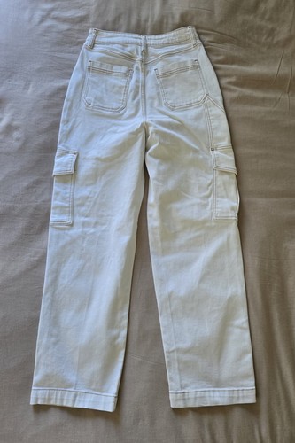 Wild Fable - High Waist, Wide Leg White Carpenter Cargo Denim, 4/27R | eBay