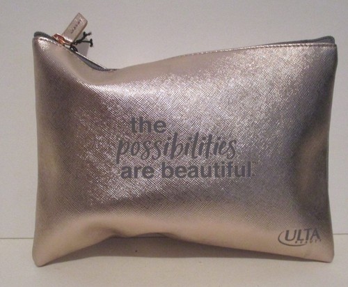 SALON AT ULTA BRAND 9"X6.5" GOLD ZIPPER COSMETIC CASE SAMPLE PRODUCTS ...