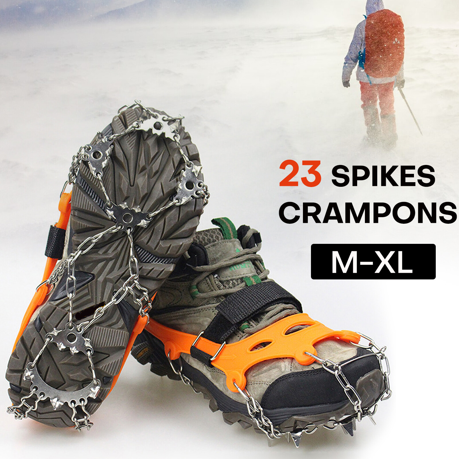 Ice Crampons 23 Micro Spikes Ice Cleats for Boots Anti Slip Ice Grip ...