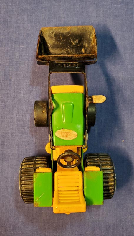 Vintage Tonka Farm Tractor with Front Loader Green & Yellow Metal | eBay