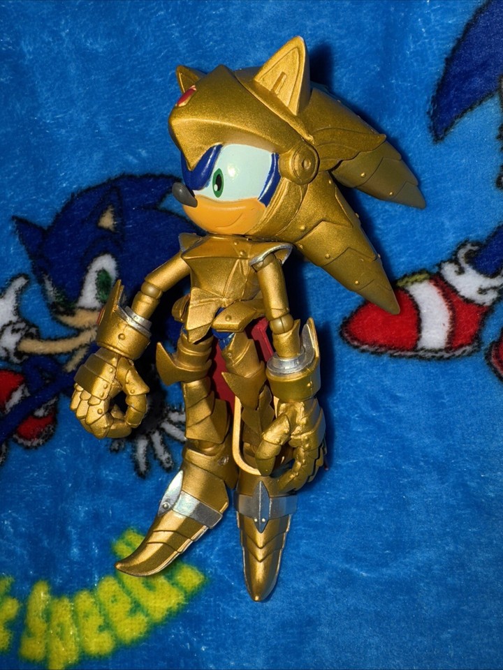 SONIC AND THE BLACK KNIGHT EXCALIBUR SONIC FIGURE JAZWARES SEGA GOLD ...