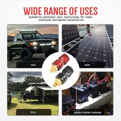 2pcs 6mm Stud Premium Remote Battery Power Junction Post Connector ...