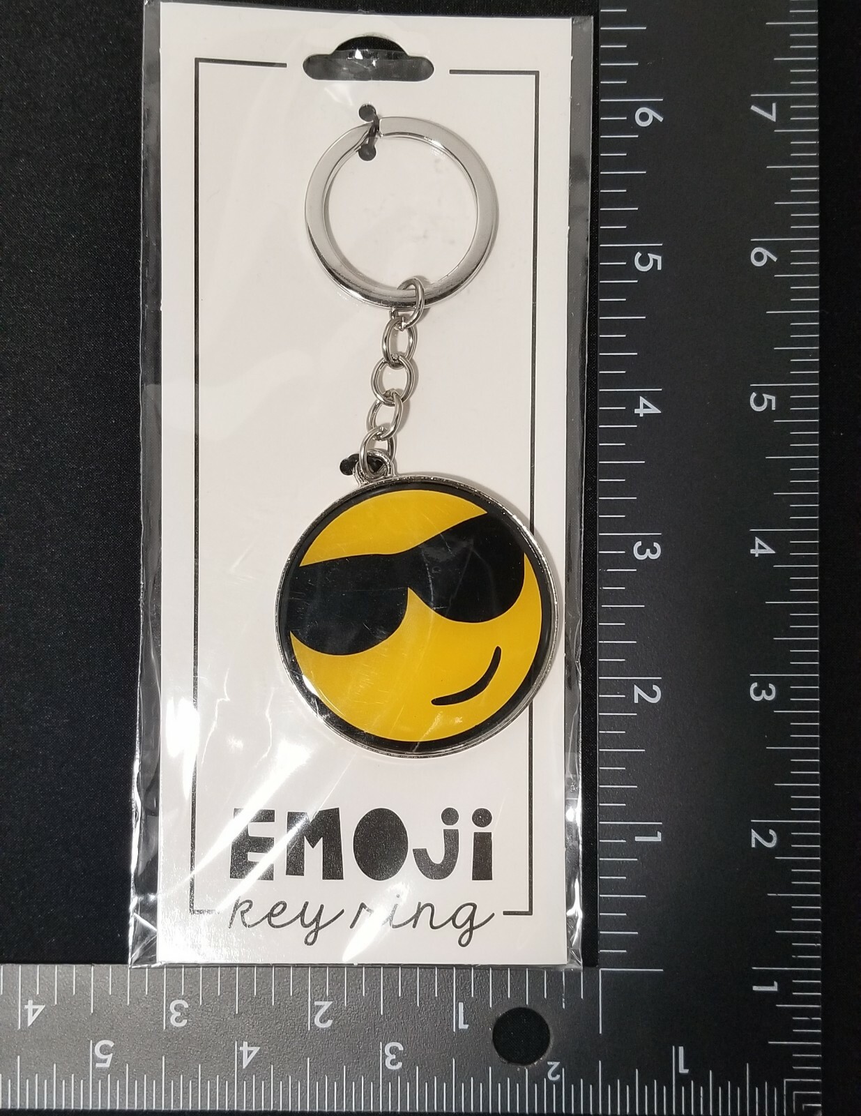 NEW 2" Emoji Key Ring in Face with Sunglasses | eBay