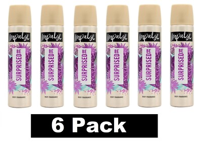 6 x IMPULSE PERFUME IN A SPRAY 50g BODY FRAGRANCE BE SURPRISED 100% ...