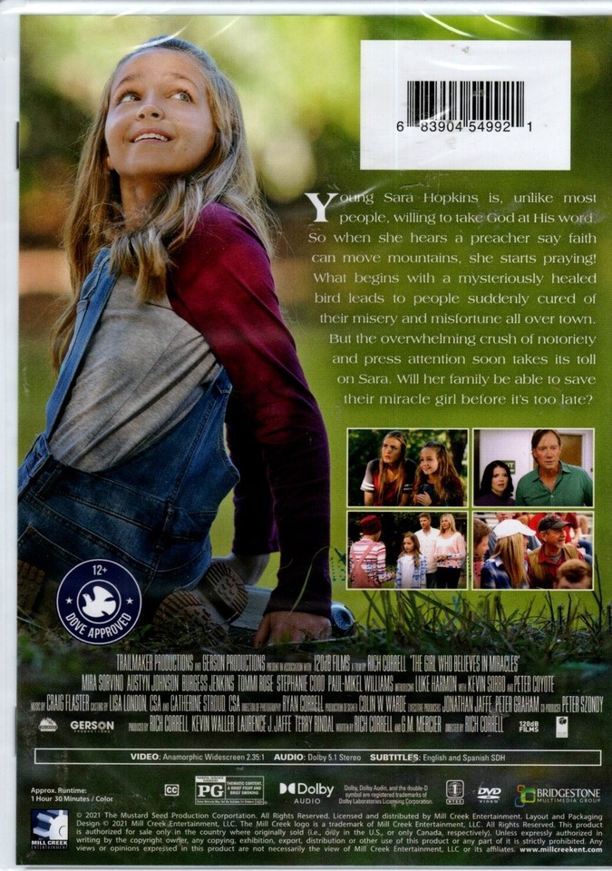 The Girl Who Believes in Miracles (DVD, 2021) (Mira Sorvino, Kevin ...