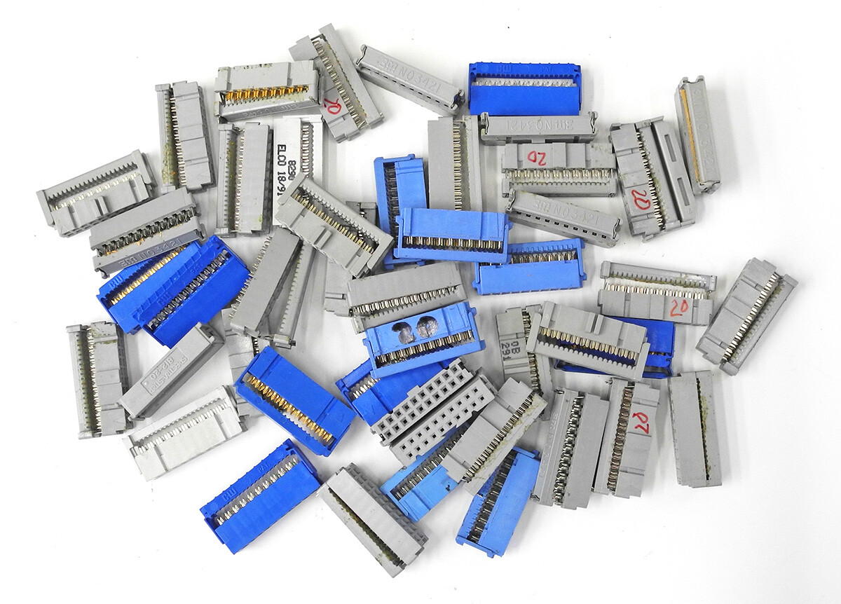 Lot Of 44 New 20-Pin (2x10) Female Flat Ribbon Cable Header Connectors ...