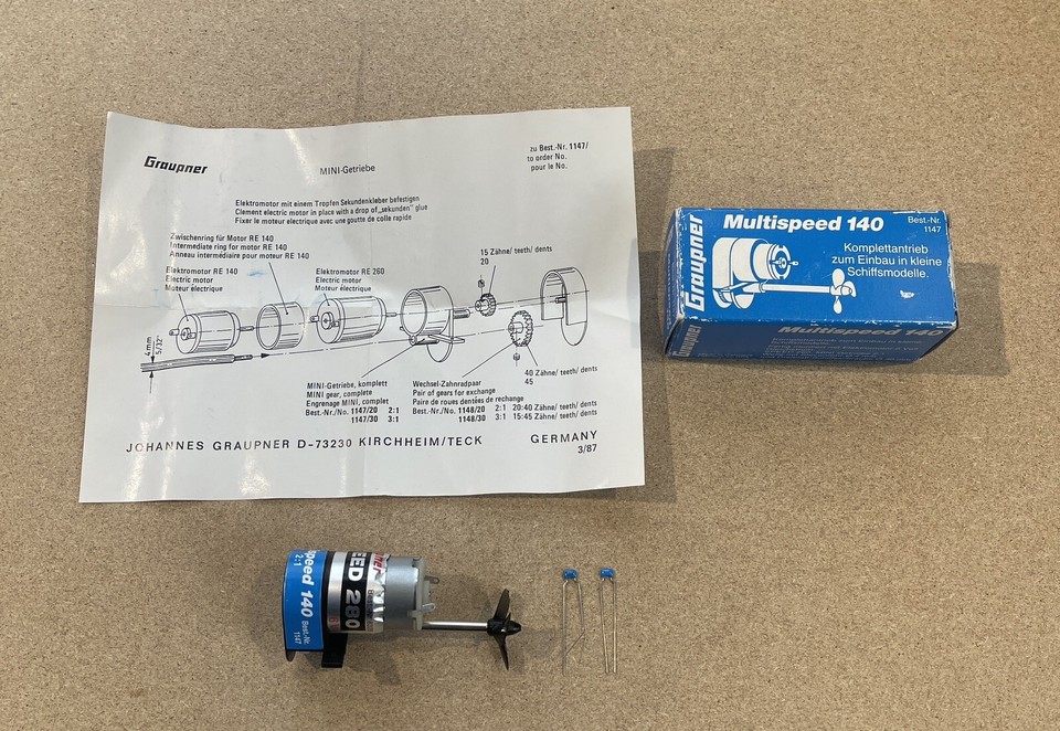 Graupner Multispeed 140 Geared Drive Unit For RC Model Boat Best.-Nr ...