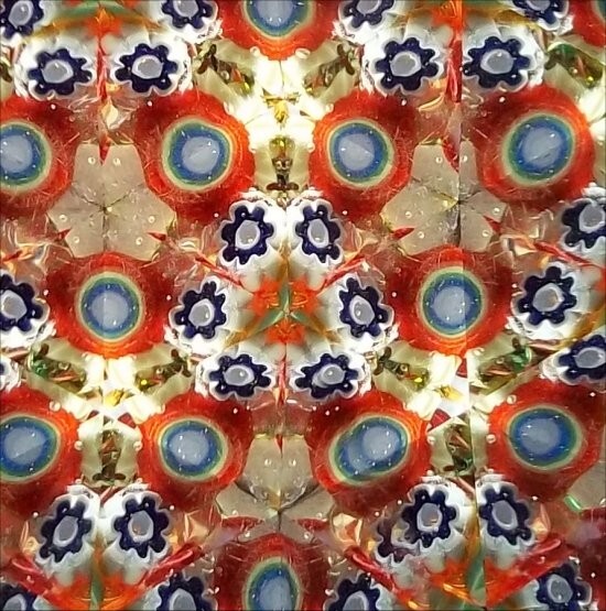 Randel Art Glass Rod Kaleidoscope RAINBOWS FROST 360° CHAOS Marble RAG ...