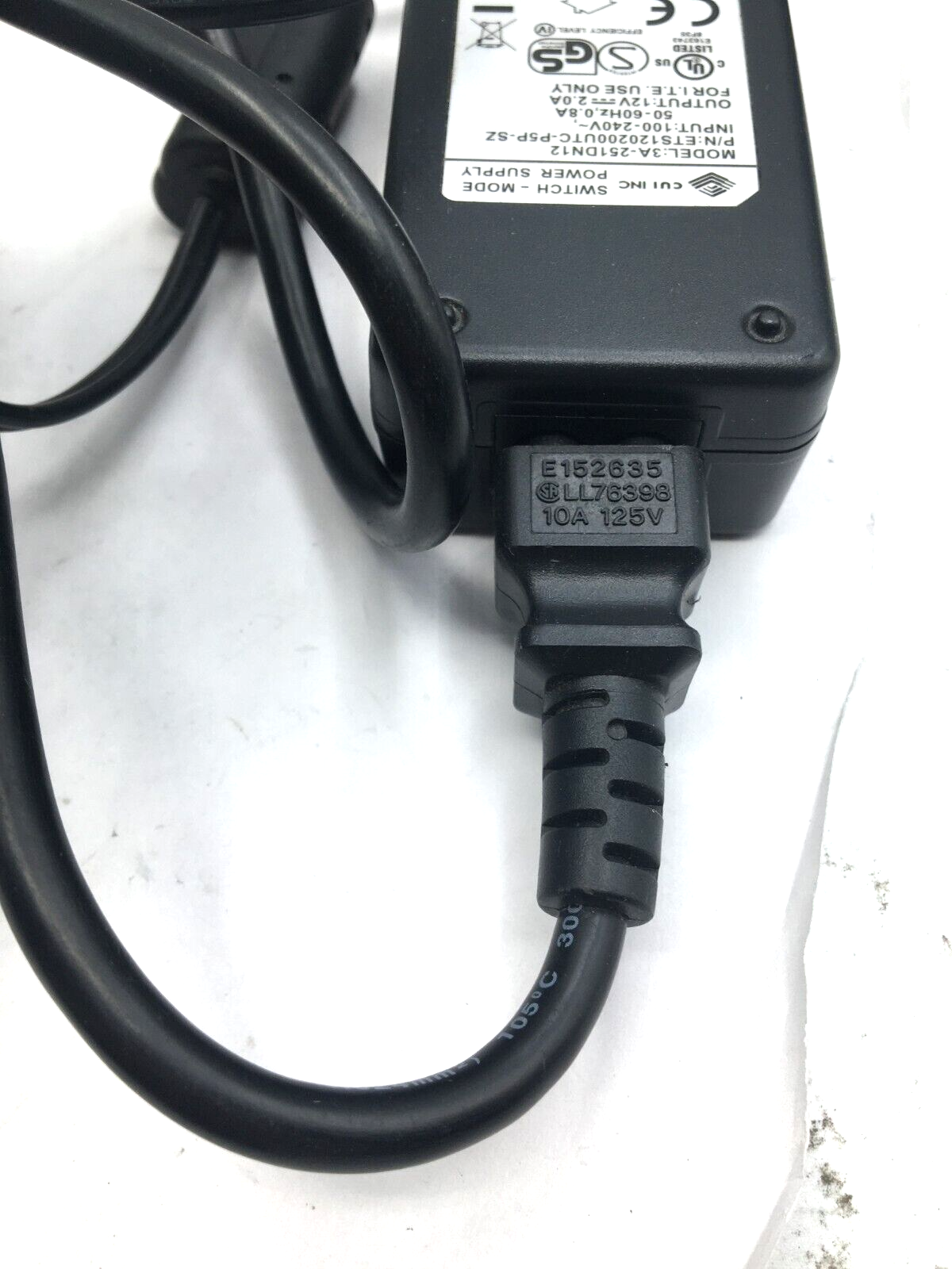 CUI Lot of 6 Switch Mode Power Supply 3A-251DN12, ETS120200UTC-P5P-SZ ...