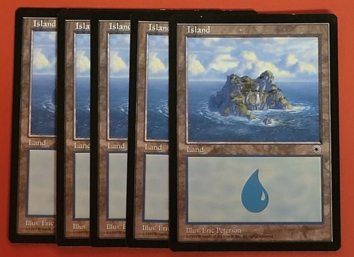 MTG Magic The Gathering - Island (Waterfall) ×5 Portal set 1997 LP 207/ ...