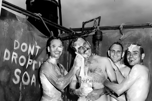 1940's Shirtless Males WW2 Shower, Don't Drop the Soap 4"x6" Reprint ...