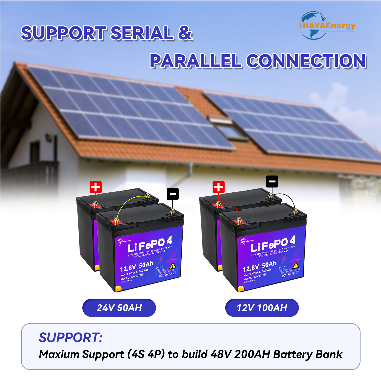 Marine Lithium Battery 12v 50Ah Solar Batteries for Lifepo4 Deep Cycle ...