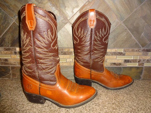 Youth/Child/Kids RAMRODS Sz 4 Two Tone Brown Cowboy Boots | eBay