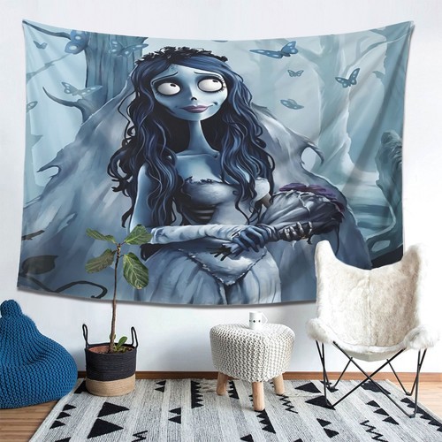 Tim Burton'S Corpse Bride Gothic Horror Tapestry - Dark Blue & Purple ...