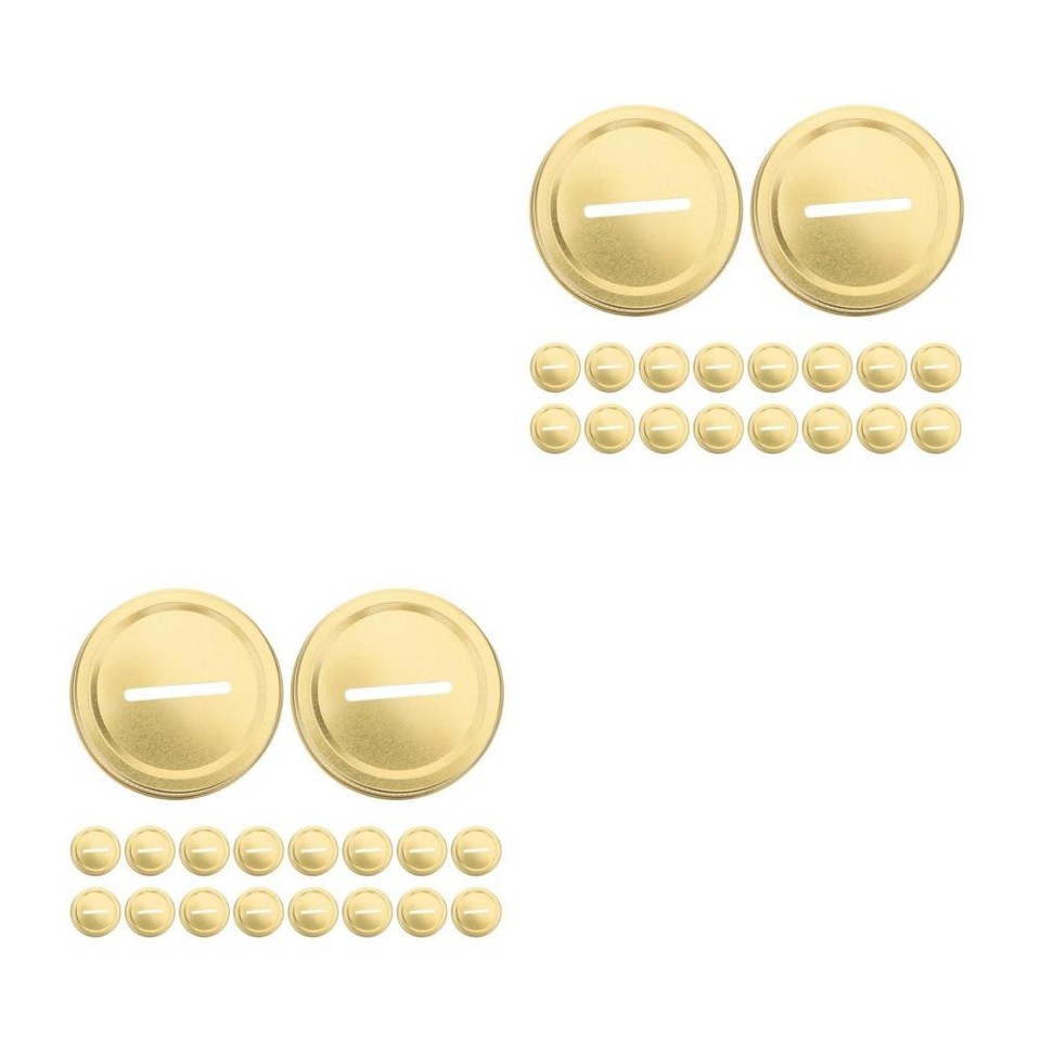 18pcs Regular Mouth Jar Lids with Money Slot - Small Piggy Bank Cover ...