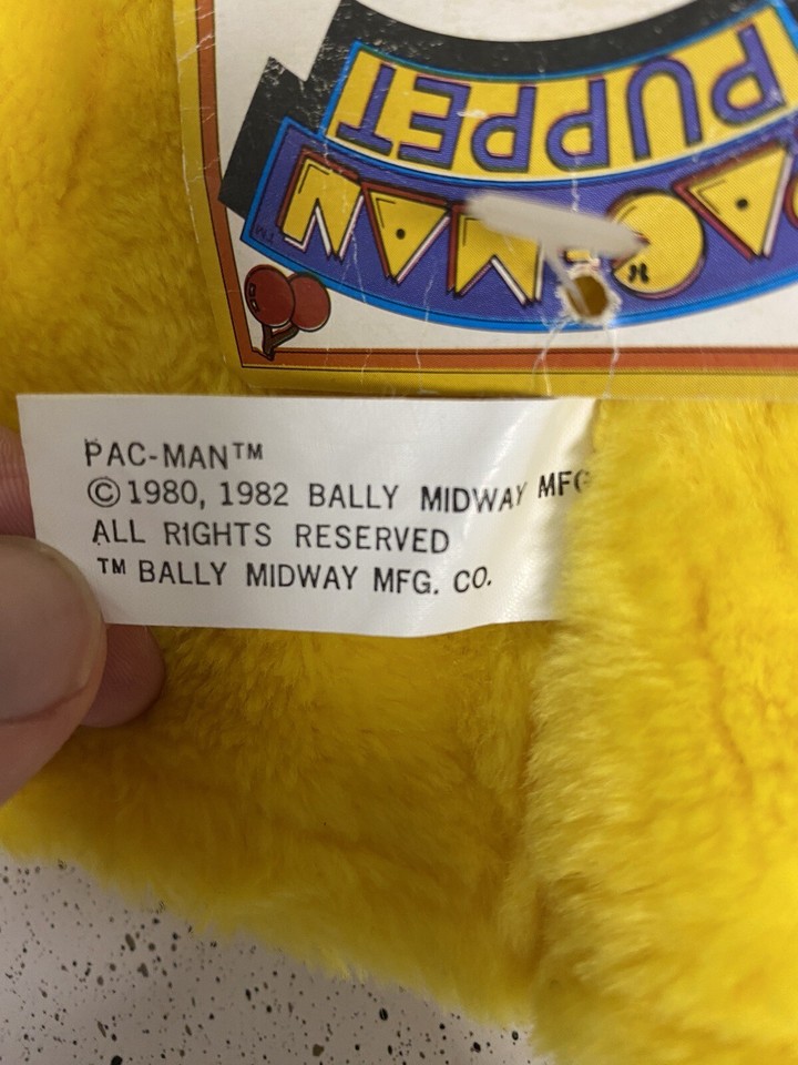 With Tags Vintage 1982 PAC-MAN Arcade Game Plush Hand Puppet ...