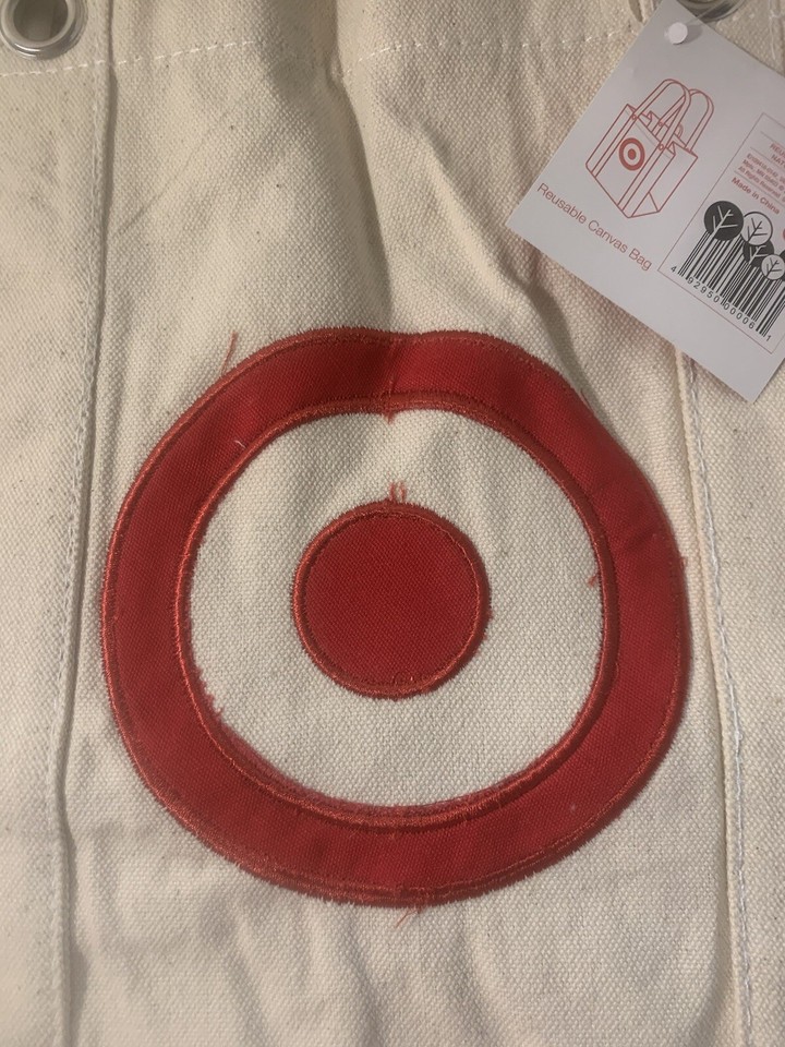 NEW TARGET CANVAS COTTON HEAVY-DUTY HEAVYWEIGHT TOTE BAG - RED LOGO ...