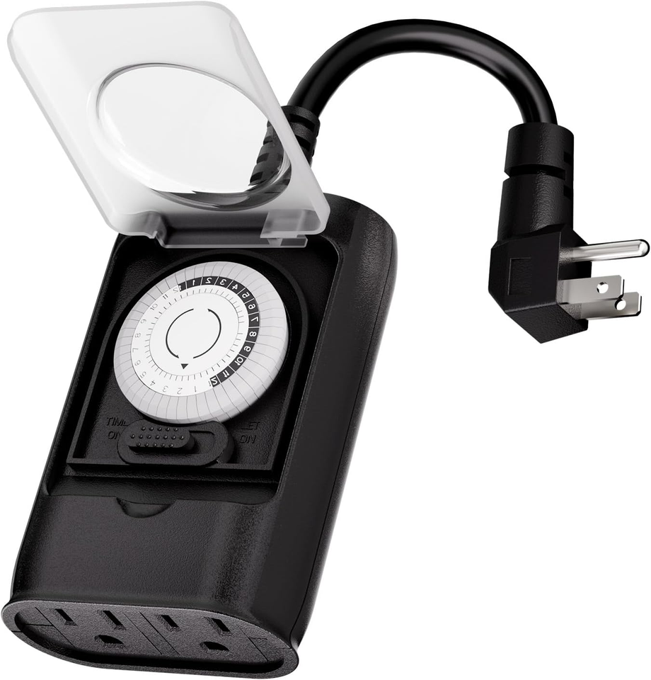 Electric Timer Switch Box 24-Hour Outdoor Weatherproof Heavy Duty 15A ...