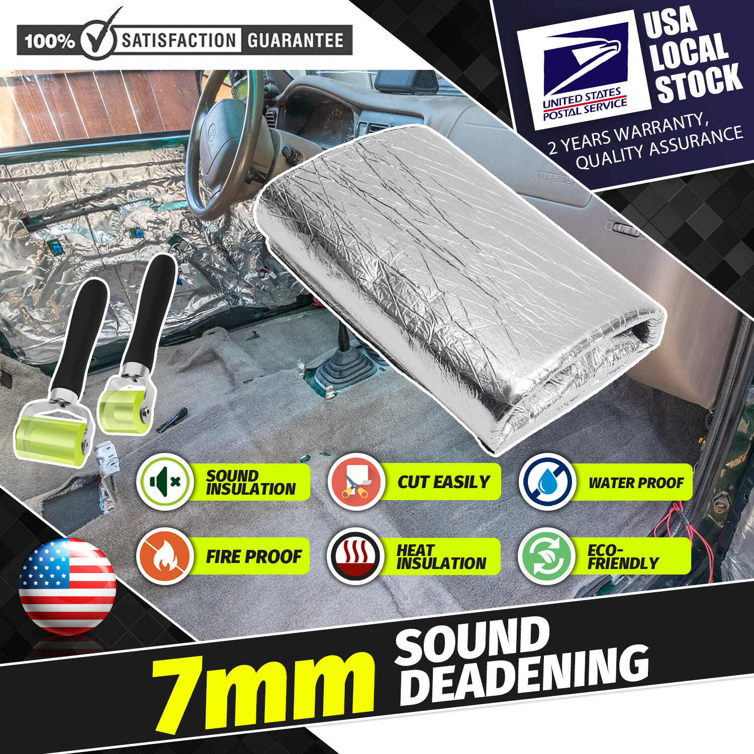 2PCS Car Engine Noise Insulation Heat Shield Insulation Mat Sound ...