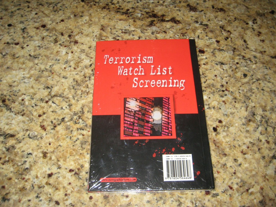 Terrorism Watch List Screening, Hardcover, Brand New & Factory Sealed ...
