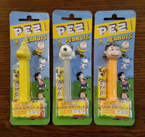 Lot of 3x Pez Peanuts Dispensers Woodstock, Snoopy & Lucy MOC | eBay