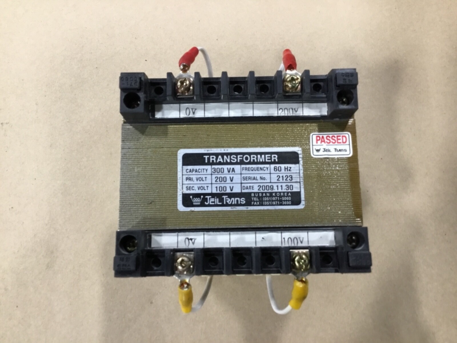 Jeil Trans 300 VA Transformer 100V Sec 200V Primary 300VA 100/200 V ...