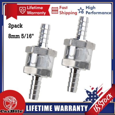 2Pcs 8mm 5/16" Fuel Line Non Return One Way Check Valve Petrol Diesel ...