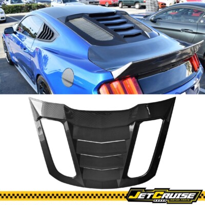 Fits 15-24 Ford Mustang Coupe V2 Carbon Look Rear Window Louver Sun ...