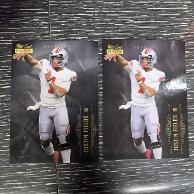 2021 Wild Card Matte Black Premier Justin Fields RC #MBC-2 Rookie Bears QB - 2 | eBay