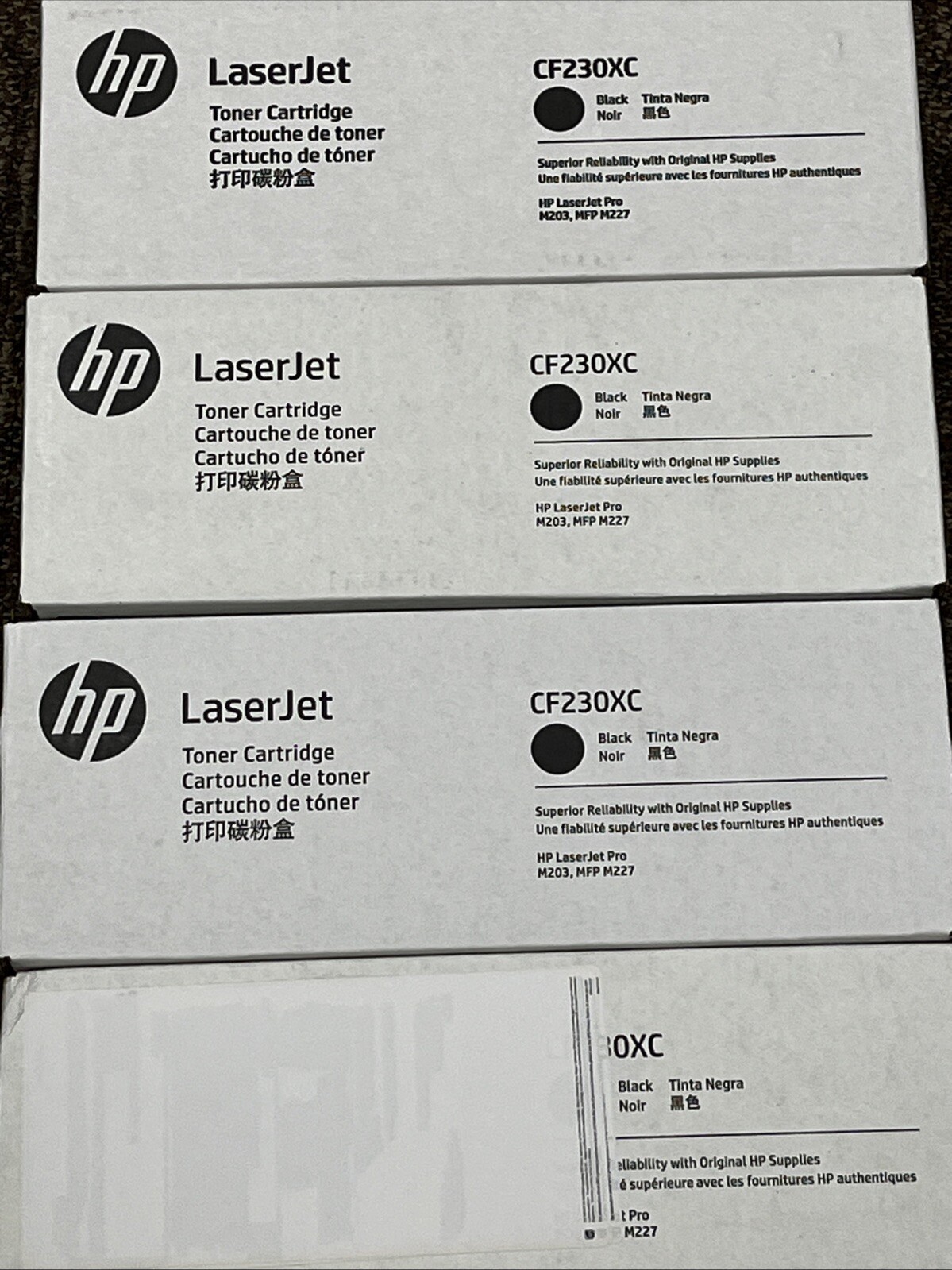 Lot of 4!! NEW Genuine HP CF230XC Black High Yield Toner Cartridge | eBay
