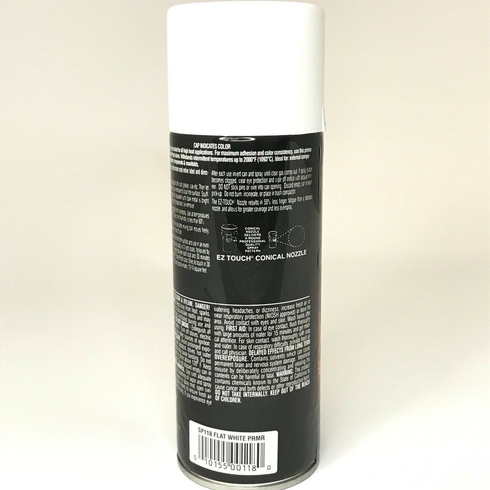 VHT SP118 High Temperature Flame Proof FLAT WHITE Header Spray Paint ...