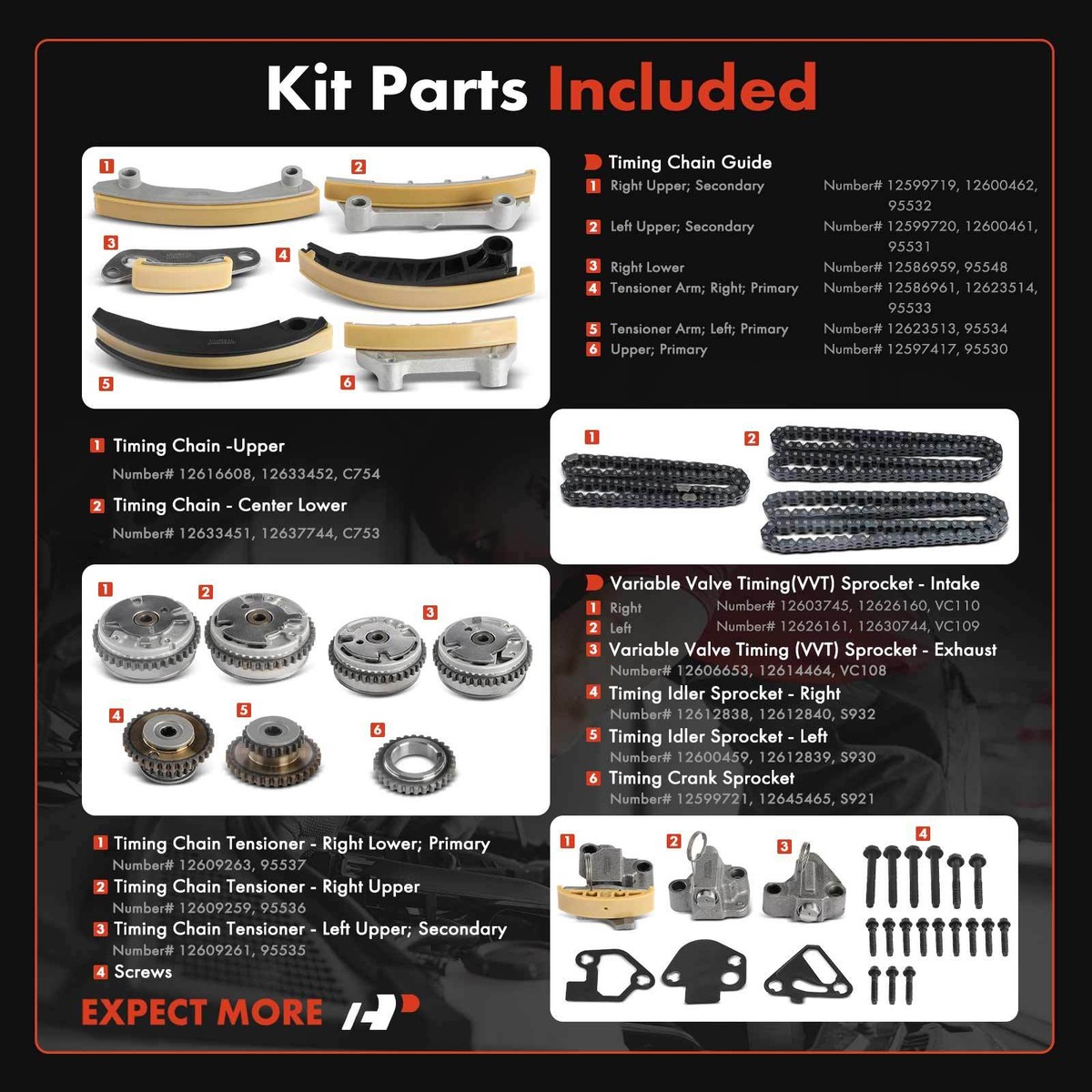 Timing Chain 19x Engine Kit For Chevy Impala Malibu GMC Cadillac ...