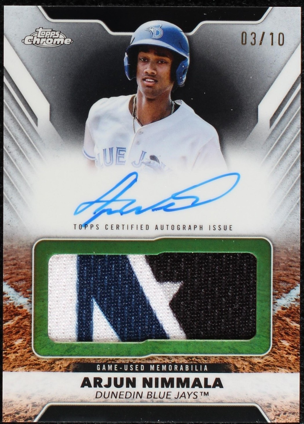 2025 Topps Pro Debut - Pro Debut Jumbo Relic Autographs Arjun Nimmala # ...