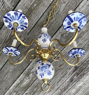 Blue And White Delft Chandelier
