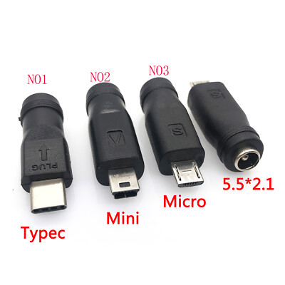 DC 5.5 × 2.1mm Power Jack USB 3.1 Type C Mini USB Micro Power Connector ...