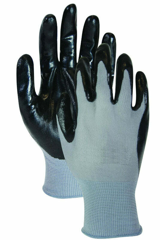 HandMaster® T319TL Ultra Grip Nitrile Coated Palm Glove, Black/Gray ...