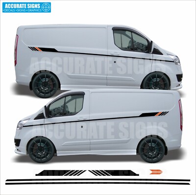 Stickers for SWB Ford Transit Custom Side Stripes Decals Vinyl Graphics ...