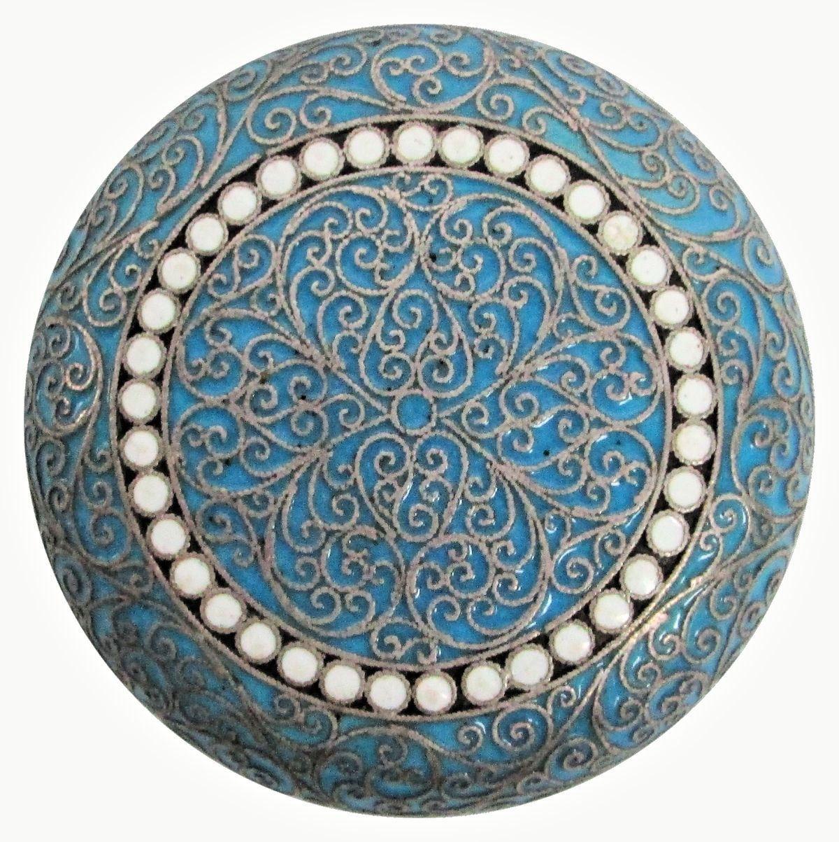 GENUINE 1892 RUSSIAN BLUE ENAMEL PILL BOX BY STEPAN LEVIN MOSCOW | eBay