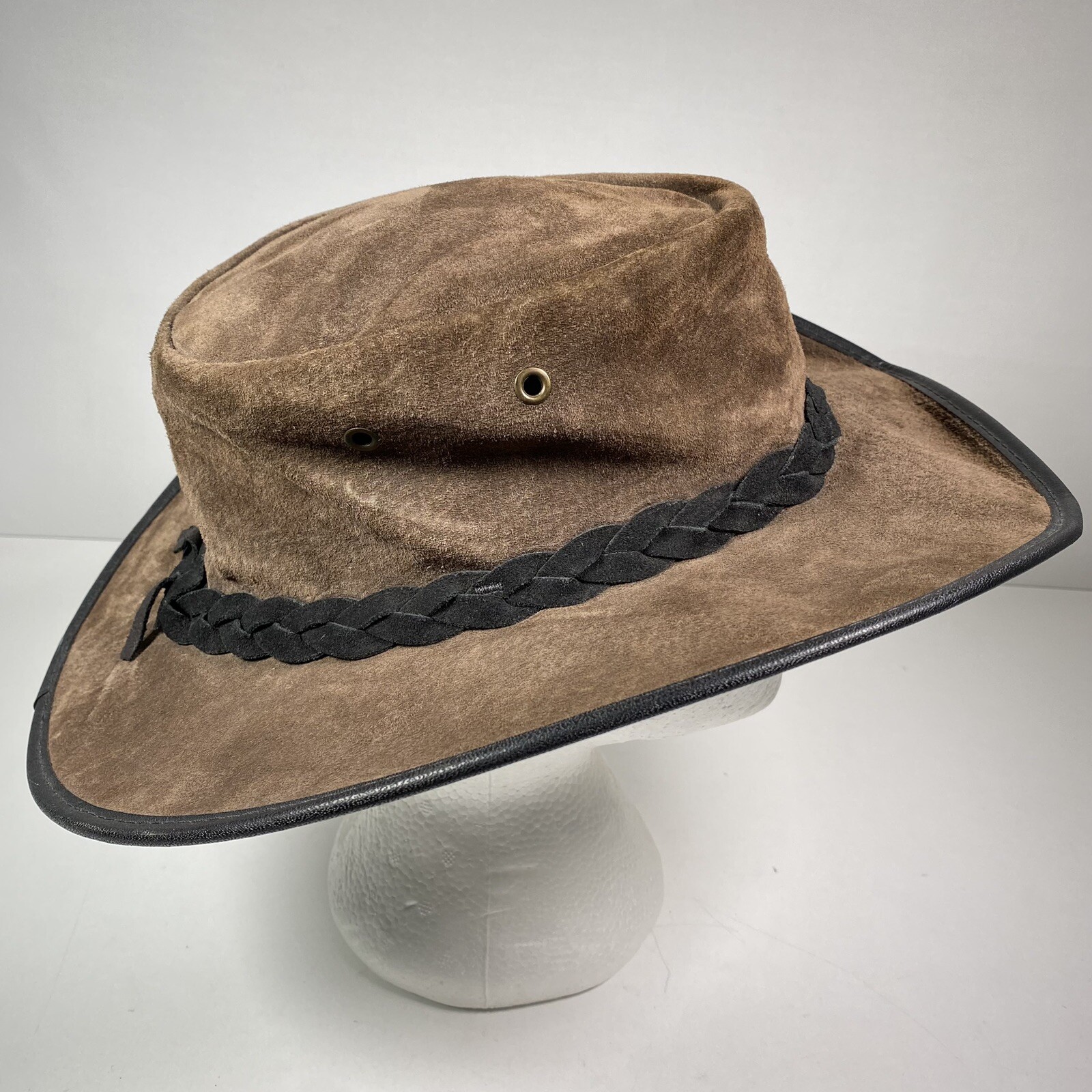 Barmah Hats Australia Foldaway Suede Leather 1066 Outback Hat Men's Sz XL | eBay