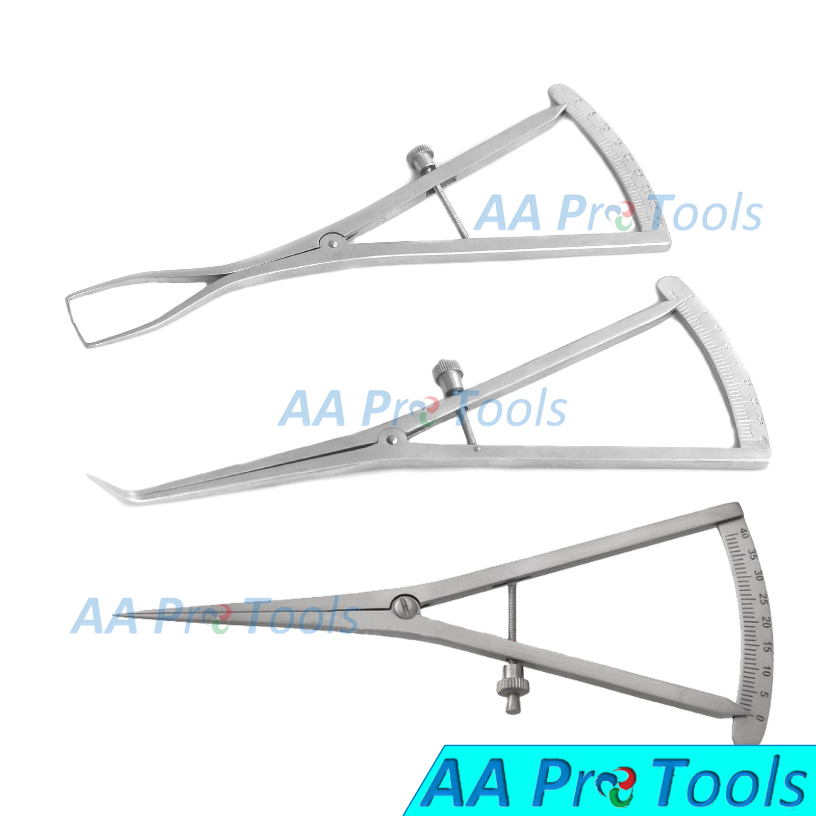 AA Pro: 3 Assorted Castroviejo Ridge Mapping Calipers 7" Ophthalmic ...