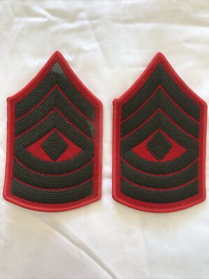 US Marine USMC First Sergeant E8 Alpha Coat Uniform Rank Patches ...