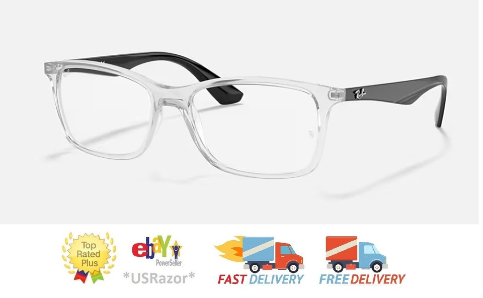 Ray-Ban Eyeglasses Frame Transparent Black 56 RX7047 RB7047 8258 Brazil ...
