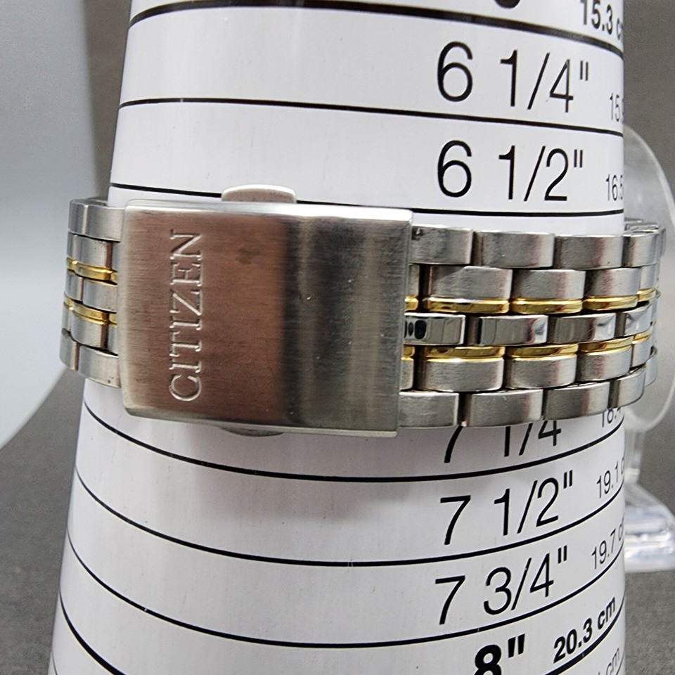 Citizen Eco-Drive Watch Men 36mm White Dial Two Tone Round E030-K16253 Works | eBay